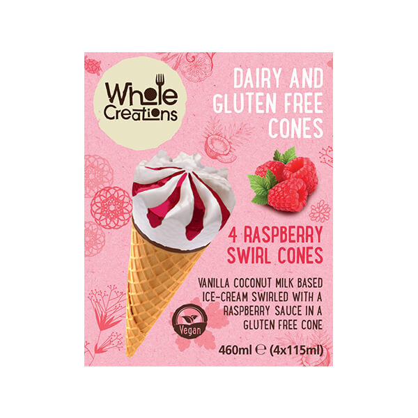 Gluten Free Raspberry Swirl Cones